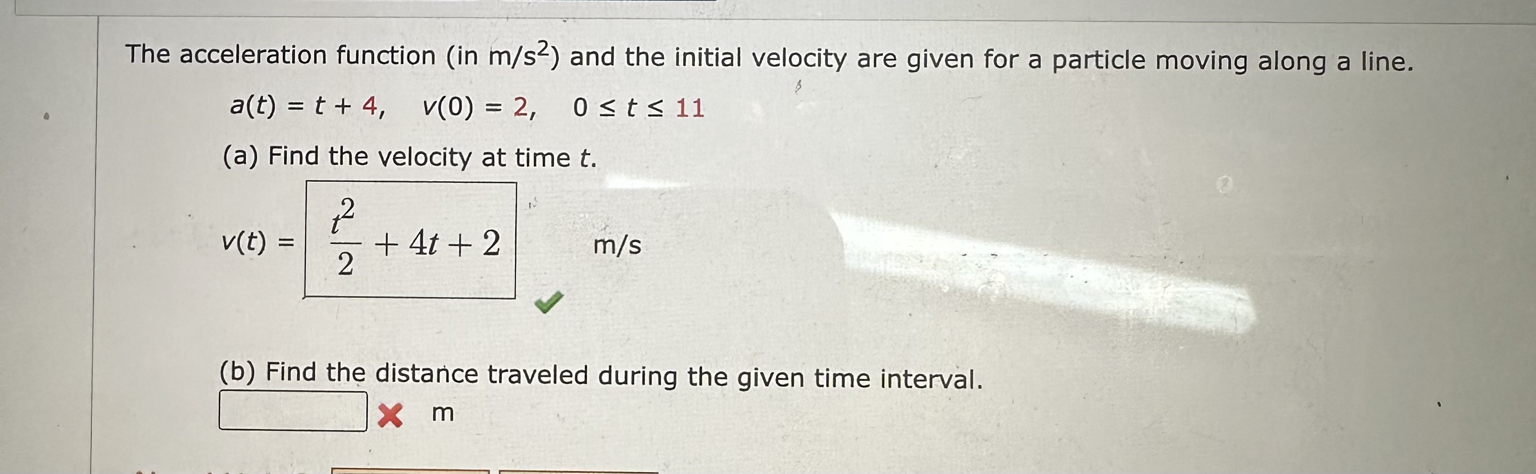 Solved The acceleration function (in ms2 ) ﻿and the initial | Chegg.com
