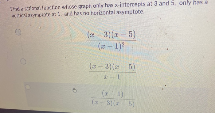 Solved Find a rational function whose graph only has | Chegg.com