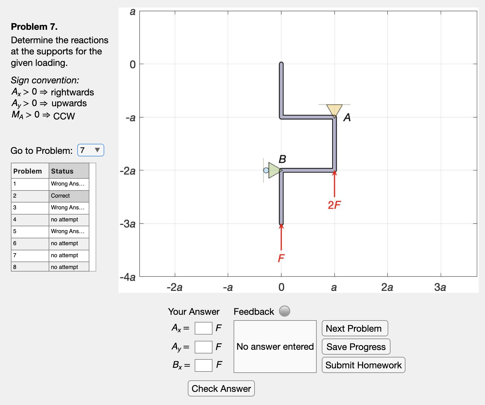 Solved Problem 4Problem 7.Determine the reactions at the | Chegg.com
