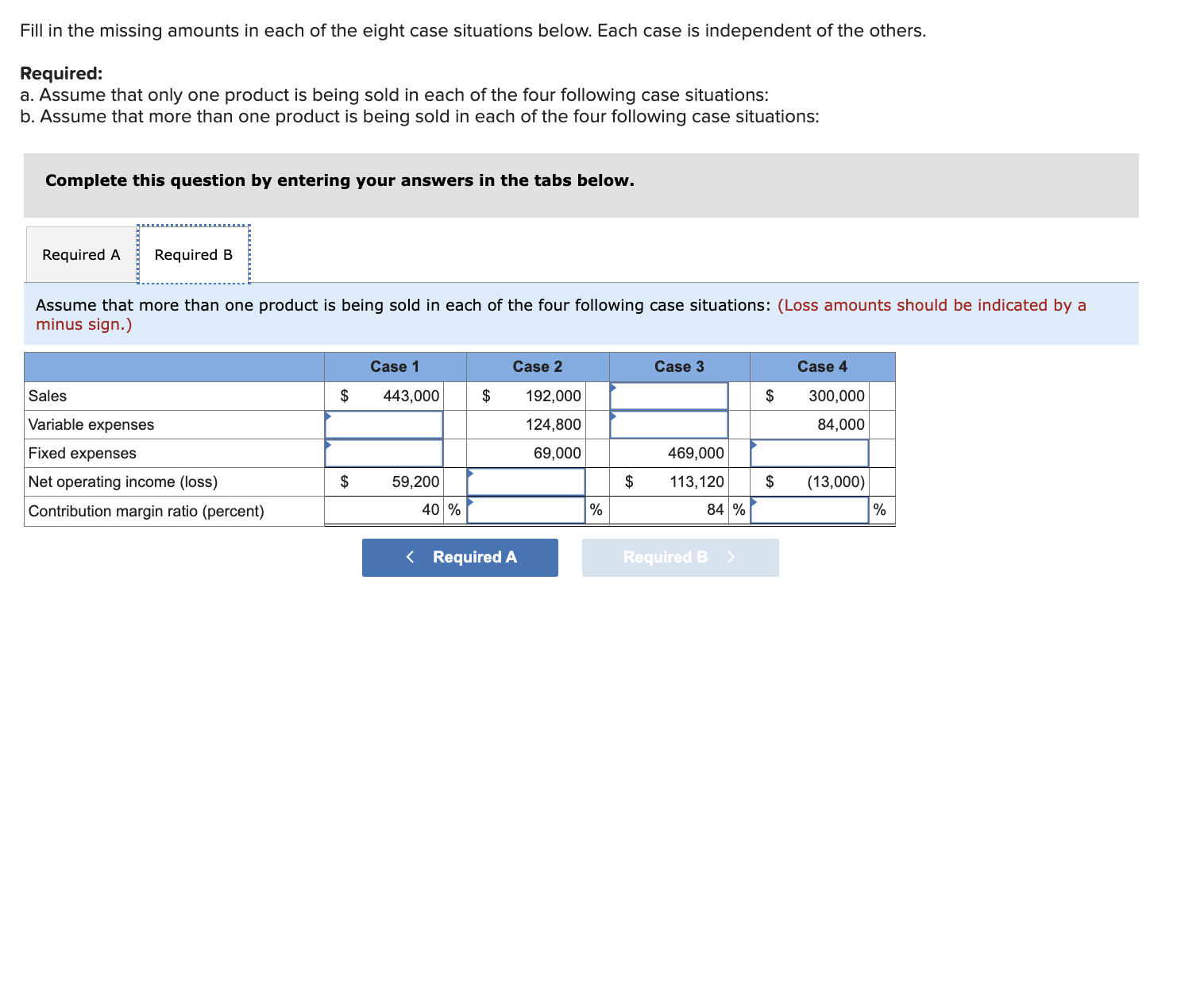 Solved Fill in the missing amounts in each of the eight case | Chegg.com