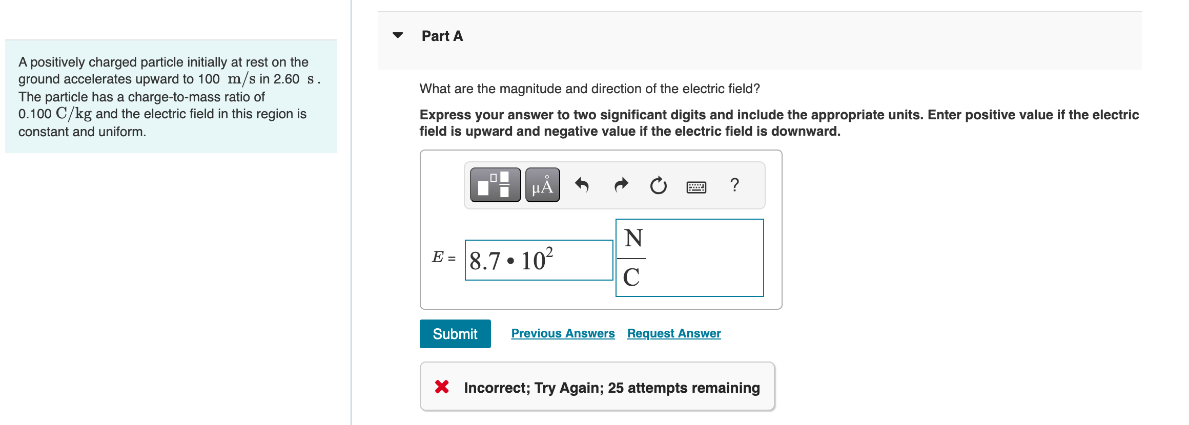 Solved Part AA positively charged particle initially at rest | Chegg.com