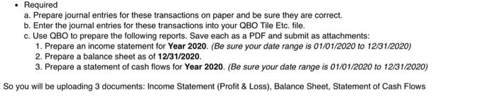 Solved QuickBooks Online Computerized Accounting Project: | Chegg.com