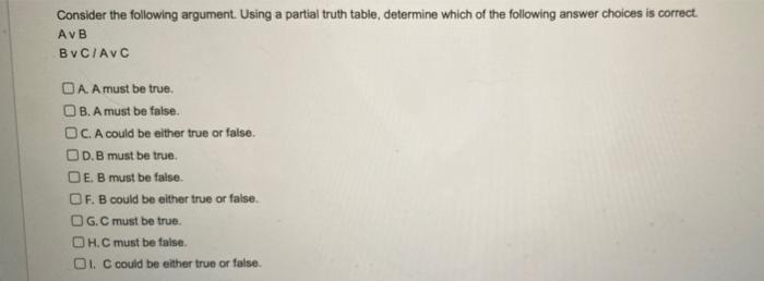 Consider the following argument. Using a partial | Chegg.com