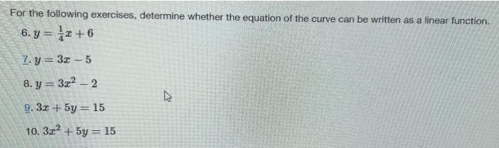 Solved For the following exercises, determine whether the | Chegg.com
