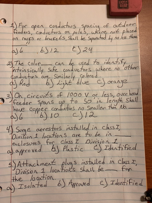 Solved pen GEAR , 2) The color. aj Red feeders, conductors | Chegg.com