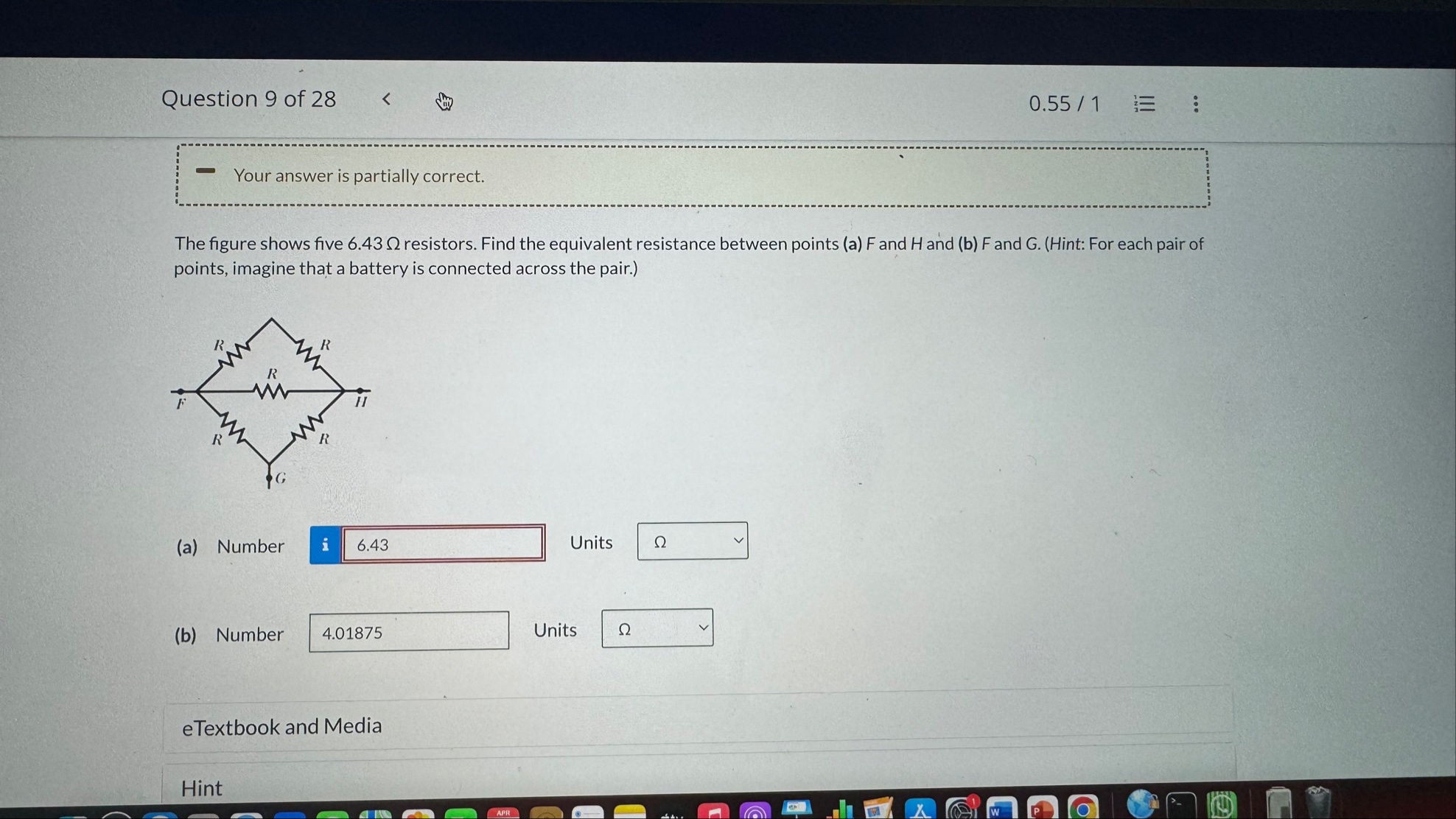Solved Question 9 ﻿of 280.551Your answer is partially | Chegg.com