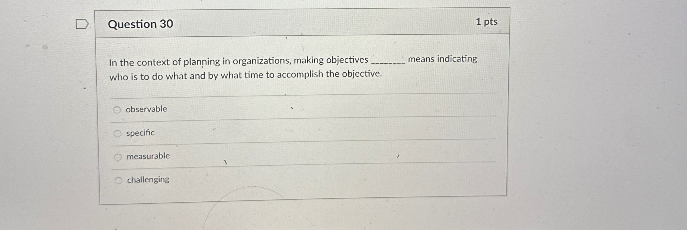 Solved Question 301 ﻿ptsIn the context of planning in | Chegg.com