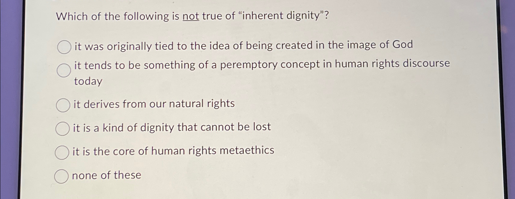 Solved Which of the following is not true of "inherent | Chegg.com