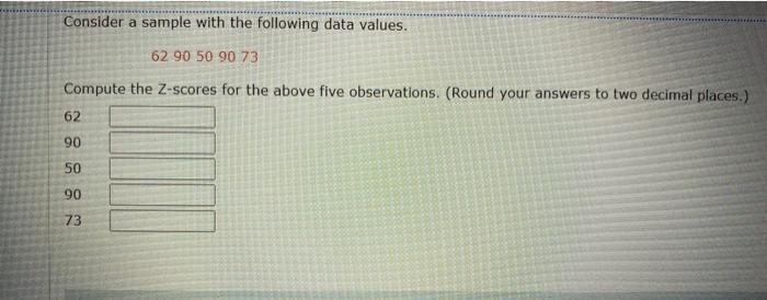 Solved Consider a sample with the following data values. 62 | Chegg.com