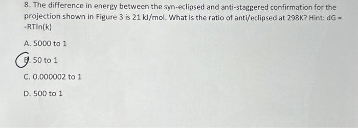 Solved 8. The difference in energy between the syn-eclipsed | Chegg.com