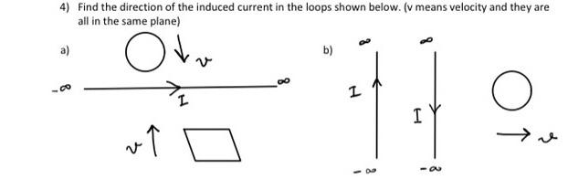 [Solved]: 4) Find the direction of the induced current in t