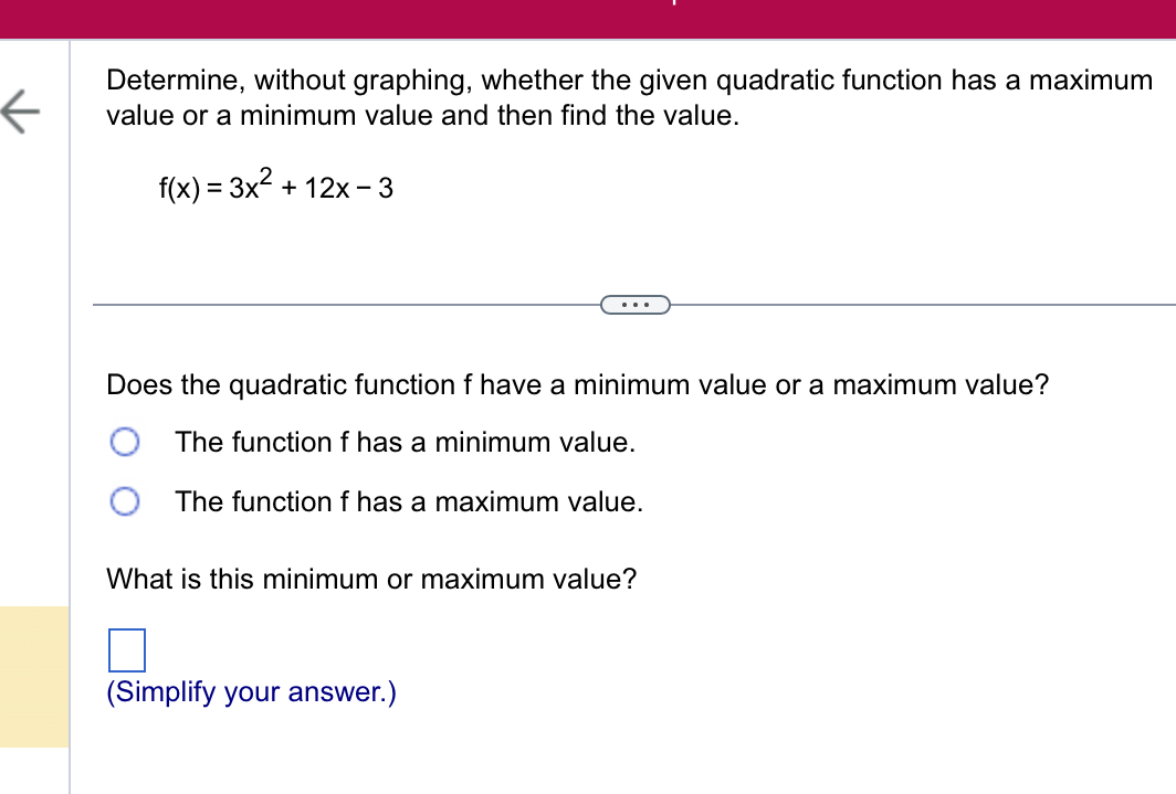Solved Determine, without graphing, whether the given | Chegg.com