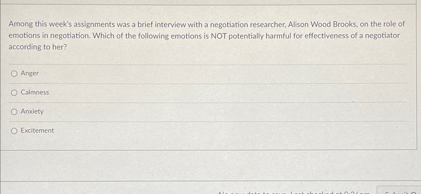 Solved Among this week's assignments was a brief interview | Chegg.com