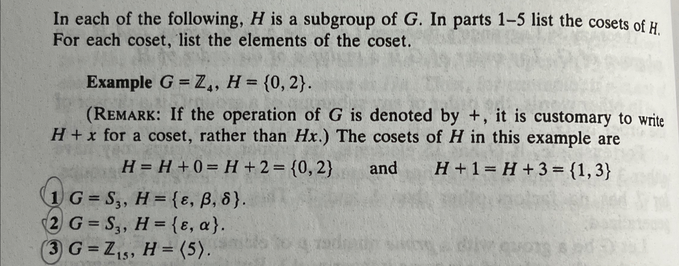Solved In each of the following, H ﻿is a subgroup of G. ﻿In | Chegg.com