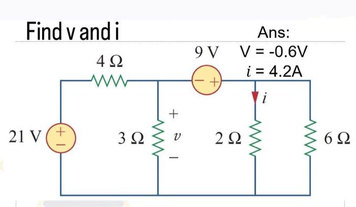 Solved Find v and i Ans:Find v1,v2,v3 and i | Chegg.com