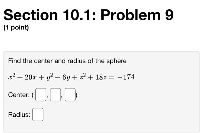 Solved Section 10.1: Problem 7 (1 point) Find an equation of | Chegg.com