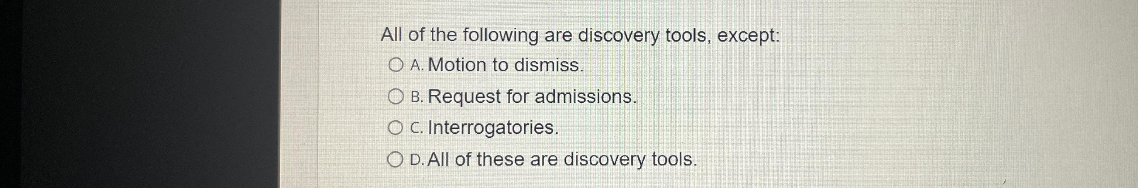 Solved All of the following are discovery tools, except:A. | Chegg.com