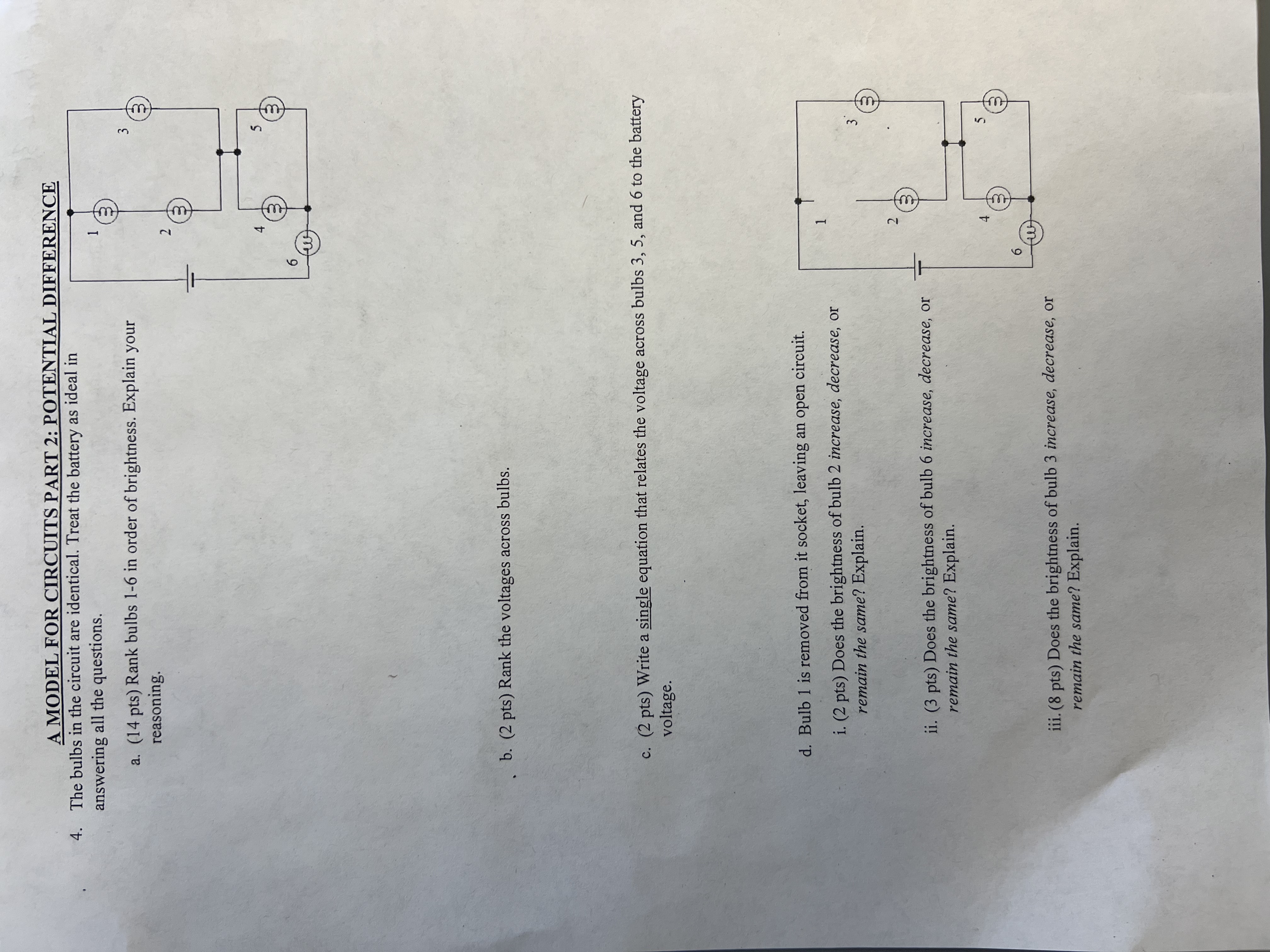Solved A MODEL FOR CIRCUITS PART 2: POTENTIAL DIFFFRFNCF,4. | Chegg.com