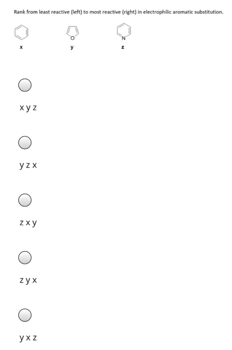 Solved Rank from least reactive (left) to most reactive | Chegg.com
