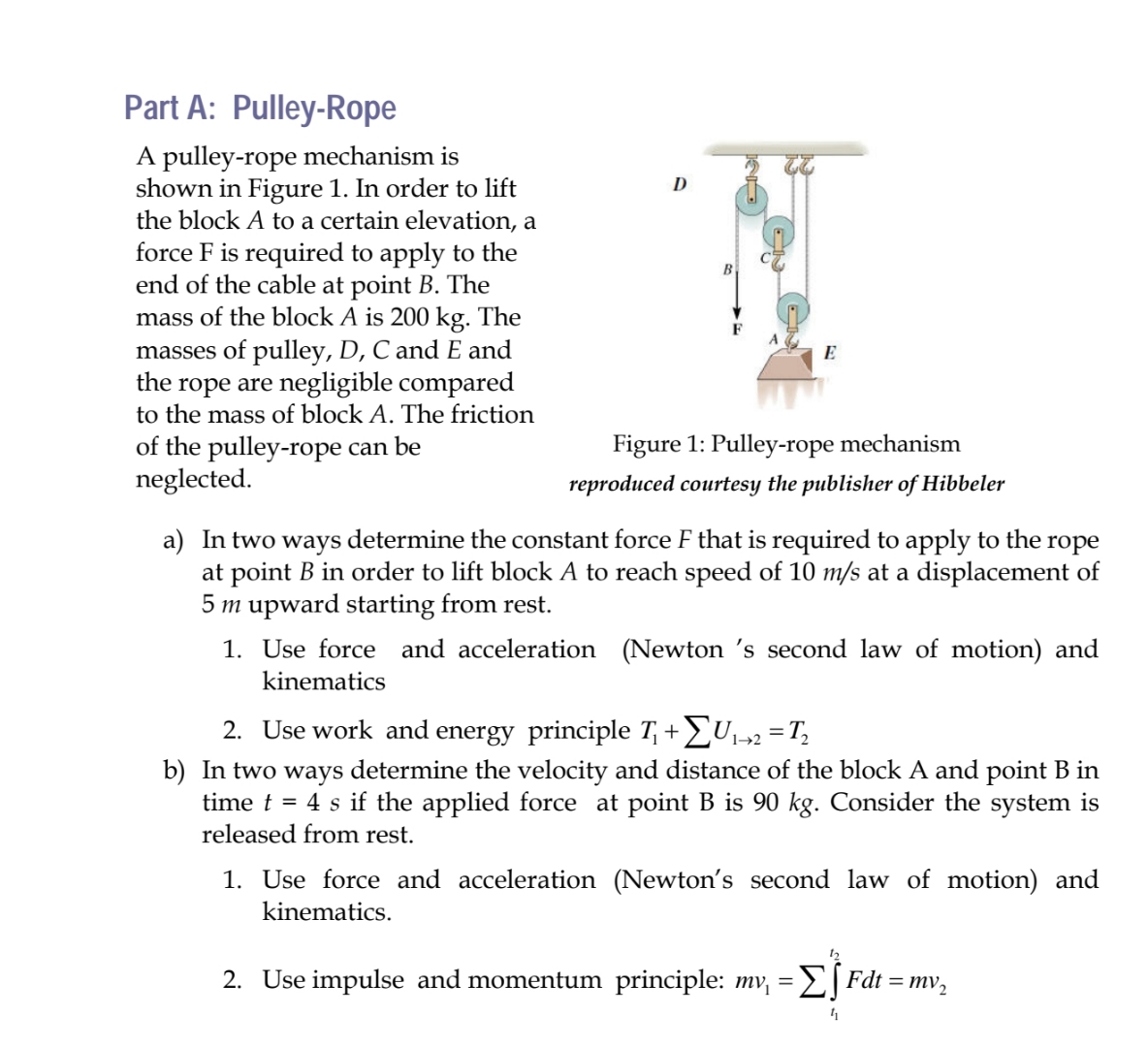 Solved Part A: Pulley-RopeA pulley-rope mechanism is shown | Chegg.com
