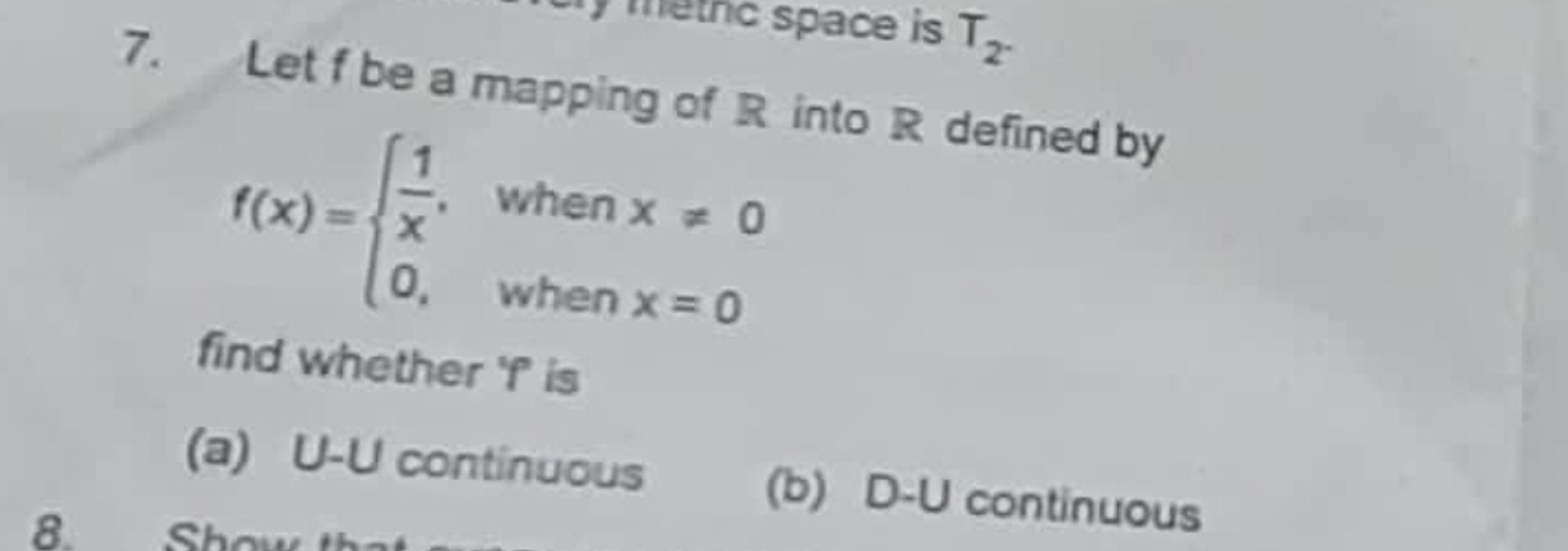 Solved Let f ﻿be a mapping of R ﻿into R ﻿defined | Chegg.com