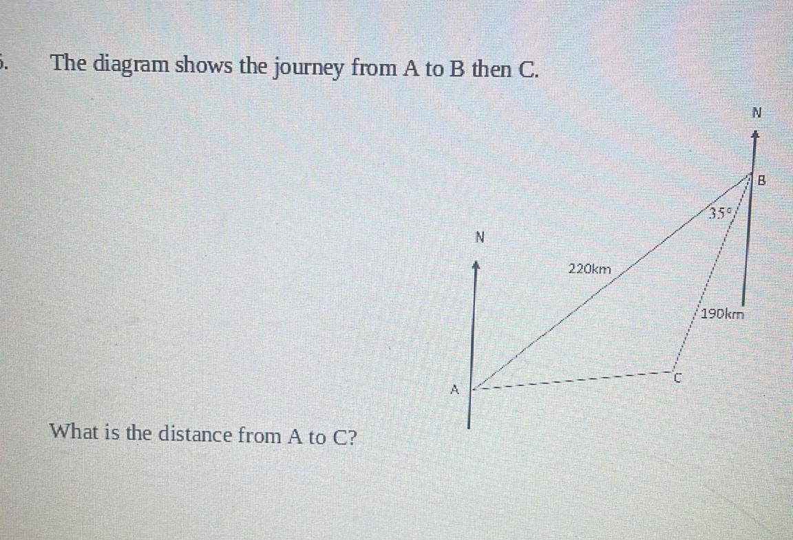 Solved 15. The diagram shows the journey from A to B then C. | Chegg.com