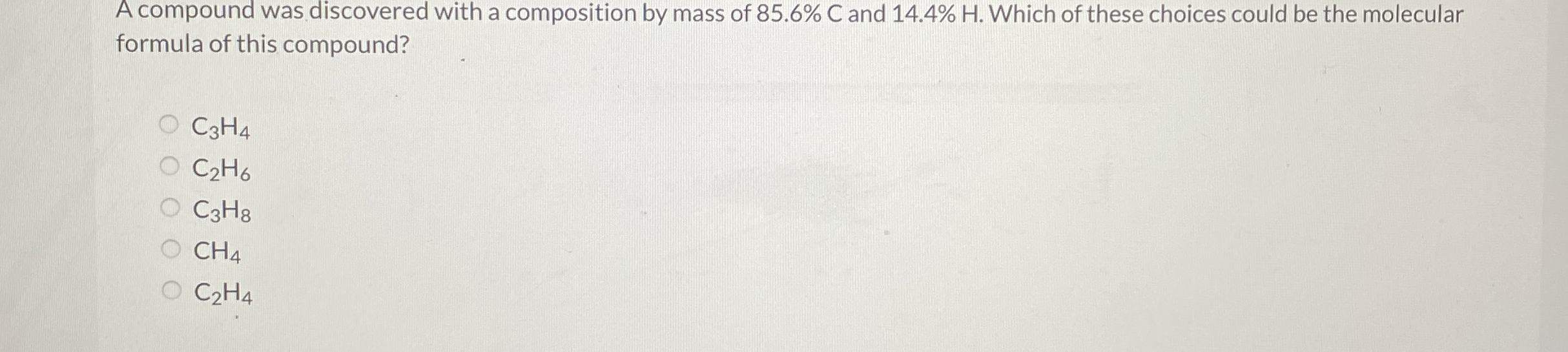 Solved A compound was discovered with a composition by mass | Chegg.com