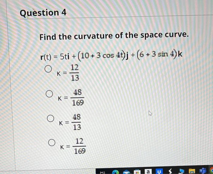 Solved Find the curvature of the space curve. | Chegg.com