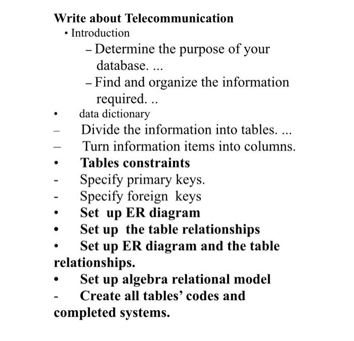 Solved Write about Telecommunication - Introduction - | Chegg.com
