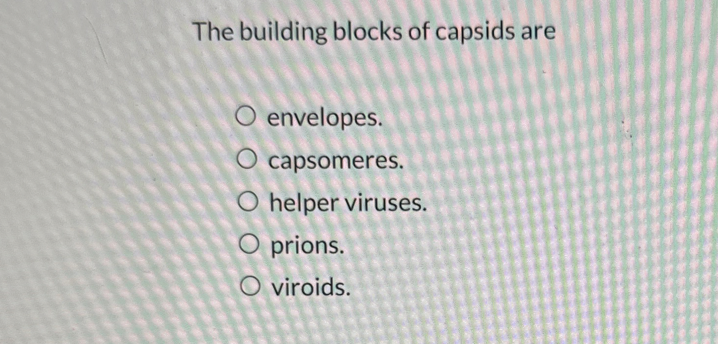Solved The building blocks of capsids | Chegg.com