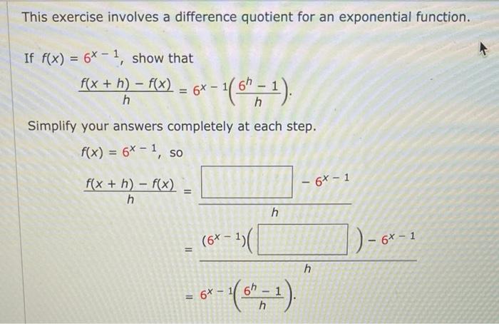 Solved This exercise involves a difference quotient for an | Chegg.com