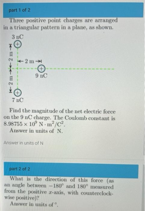Solved Three positive point charges are arranged in a | Chegg.com