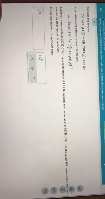 Solved KINETICS AND EQUIL Using a second-order integrated | Chegg.com