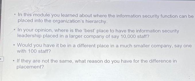 Solved In this module you learned about where the | Chegg.com