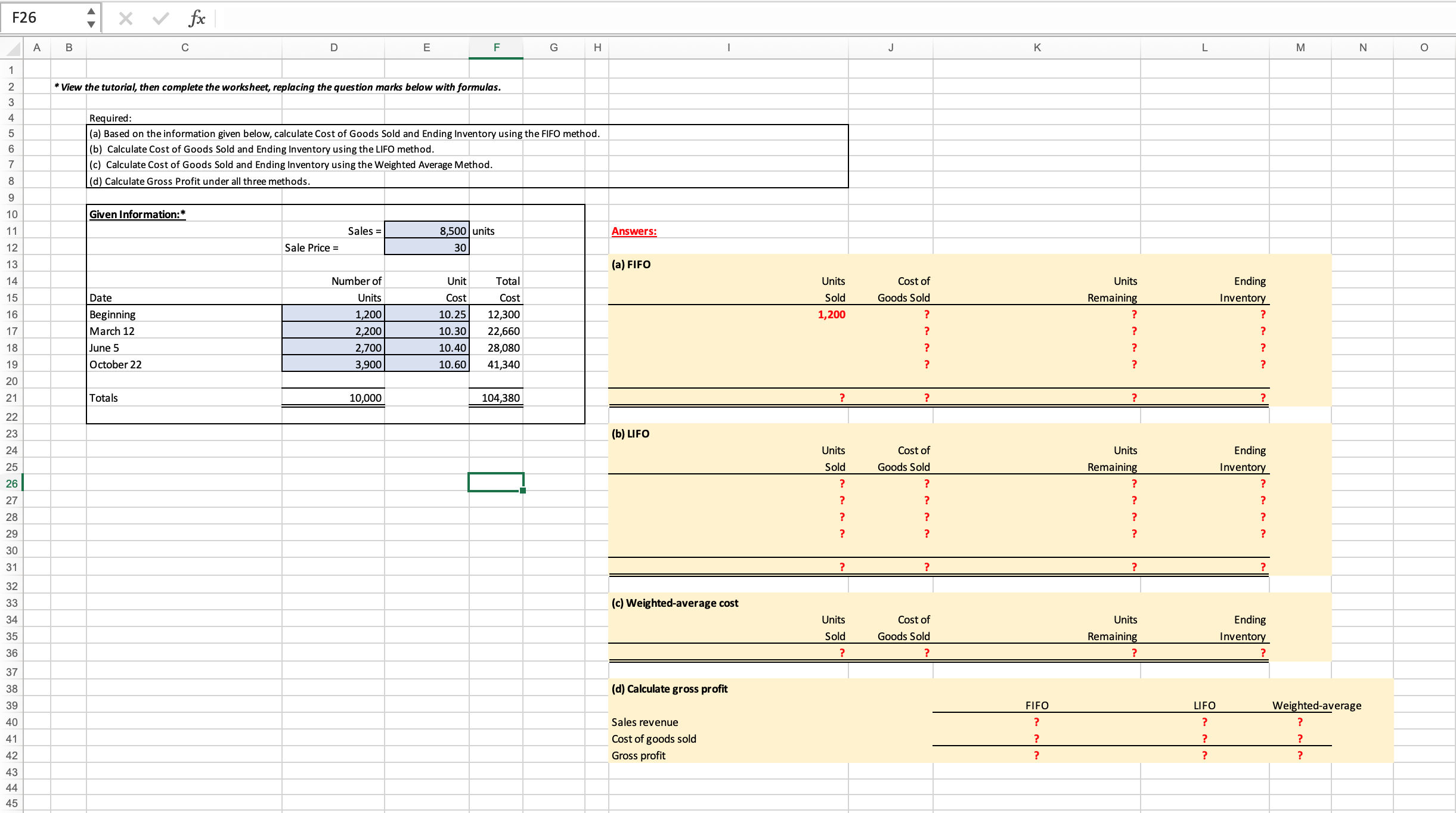 Solved View the tutorial, then complete the worksheet, | Chegg.com