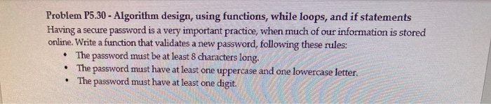 Solved Problem P5.30 - Algorithm design, using functions, | Chegg.com