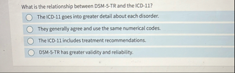Solved What is the relationship between DSM-5-TR and the | Chegg.com