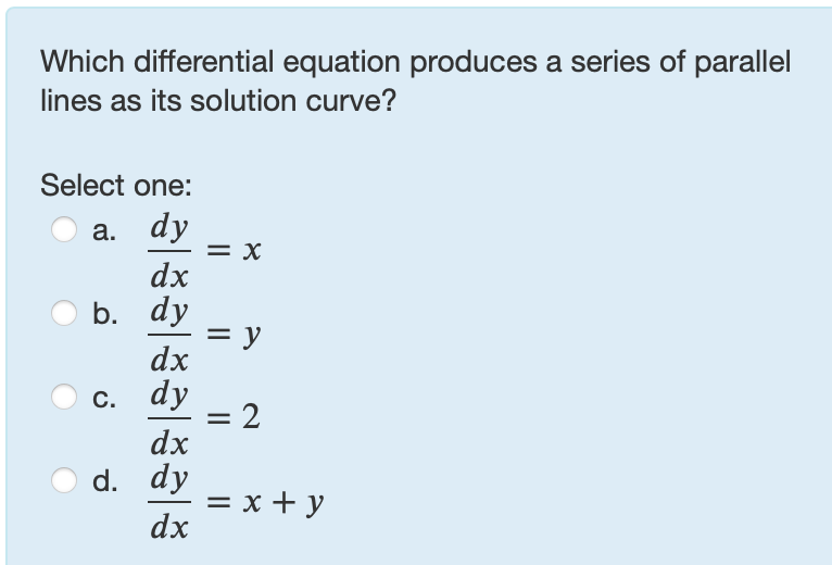 Solved Which differential equation produces a series of | Chegg.com