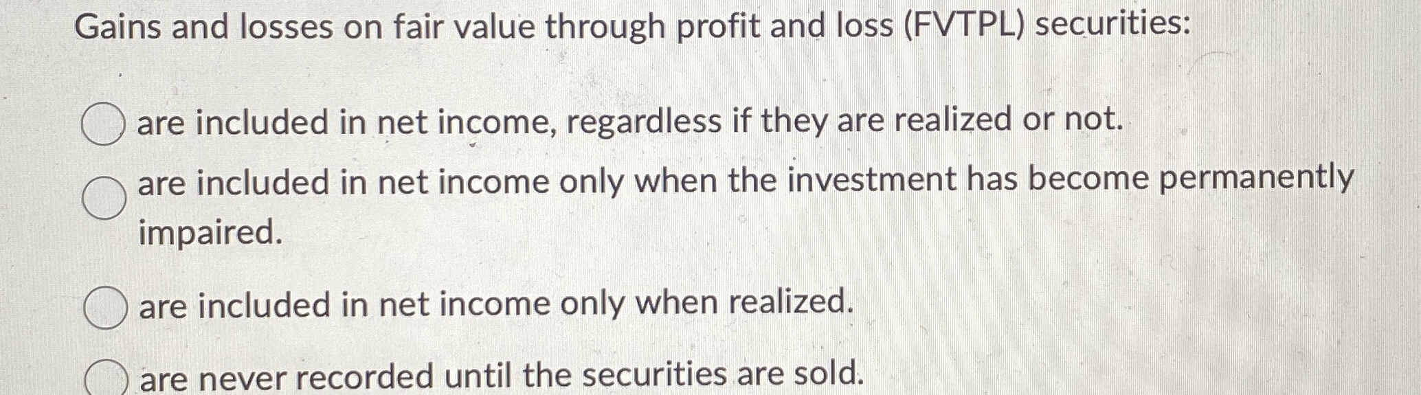 Solved Gains and losses on fair value through profit and | Chegg.com