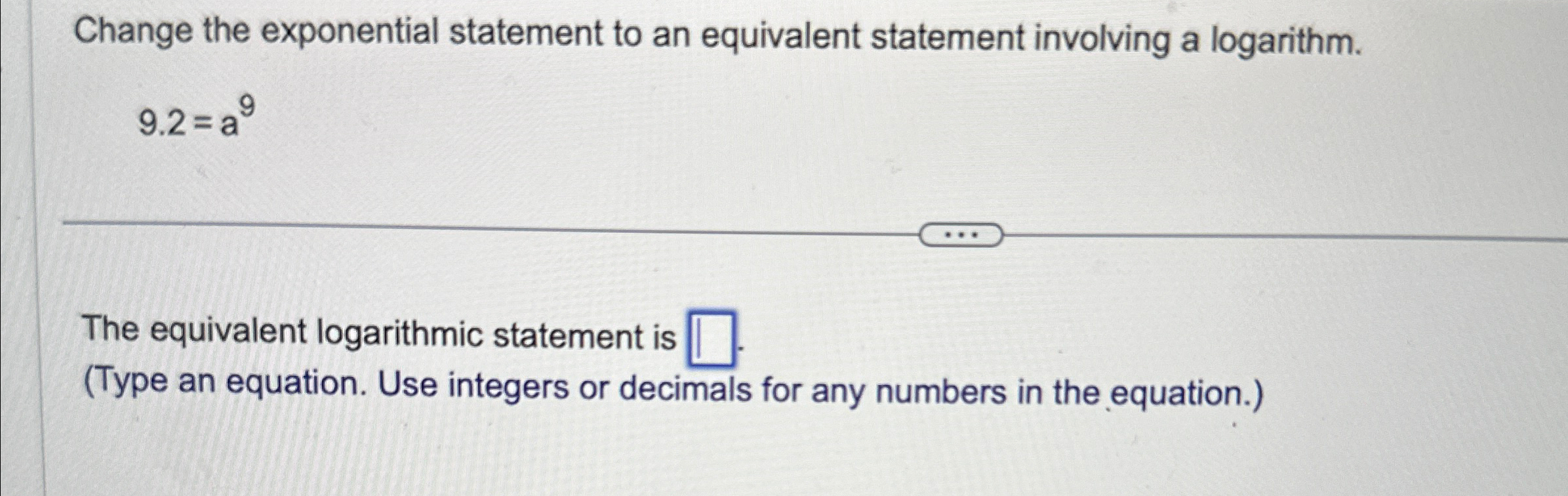 Solved Change the exponential statement to an equivalent | Chegg.com