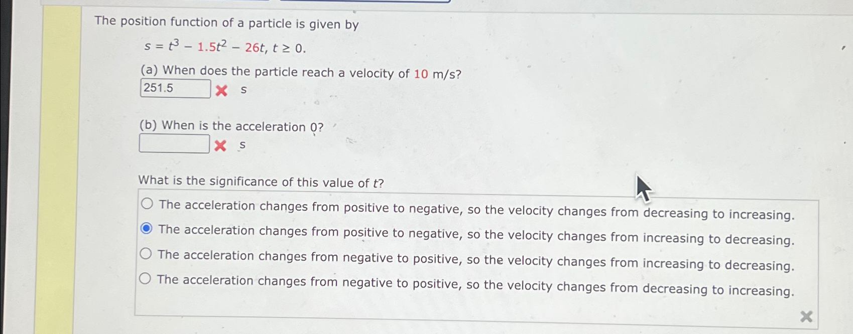 Solved The position function of a particle is given | Chegg.com