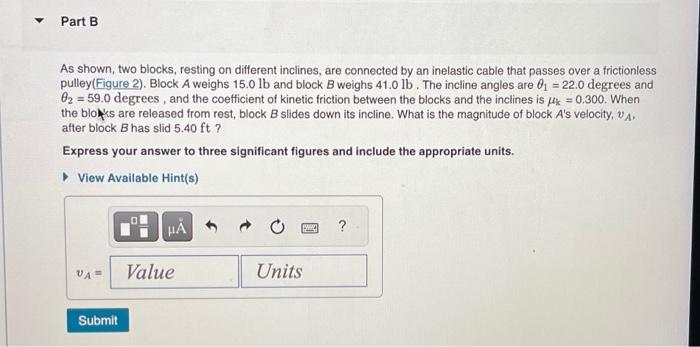 Solved As shown, two blocks, resting on different inclines, | Chegg.com