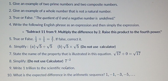 Solved Give an example of two prime numbers and two | Chegg.com
