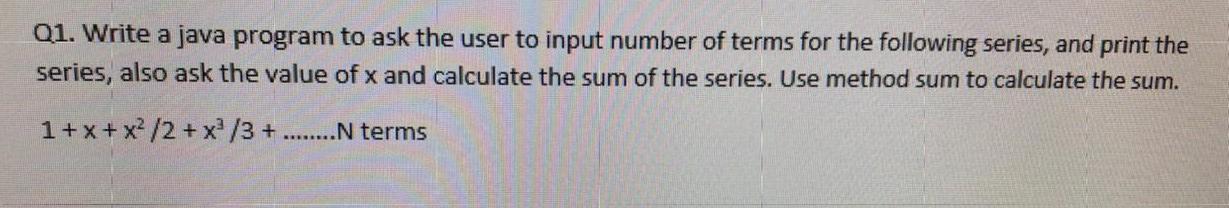 Solved Q1. Write a java program to ask the user to input | Chegg.com