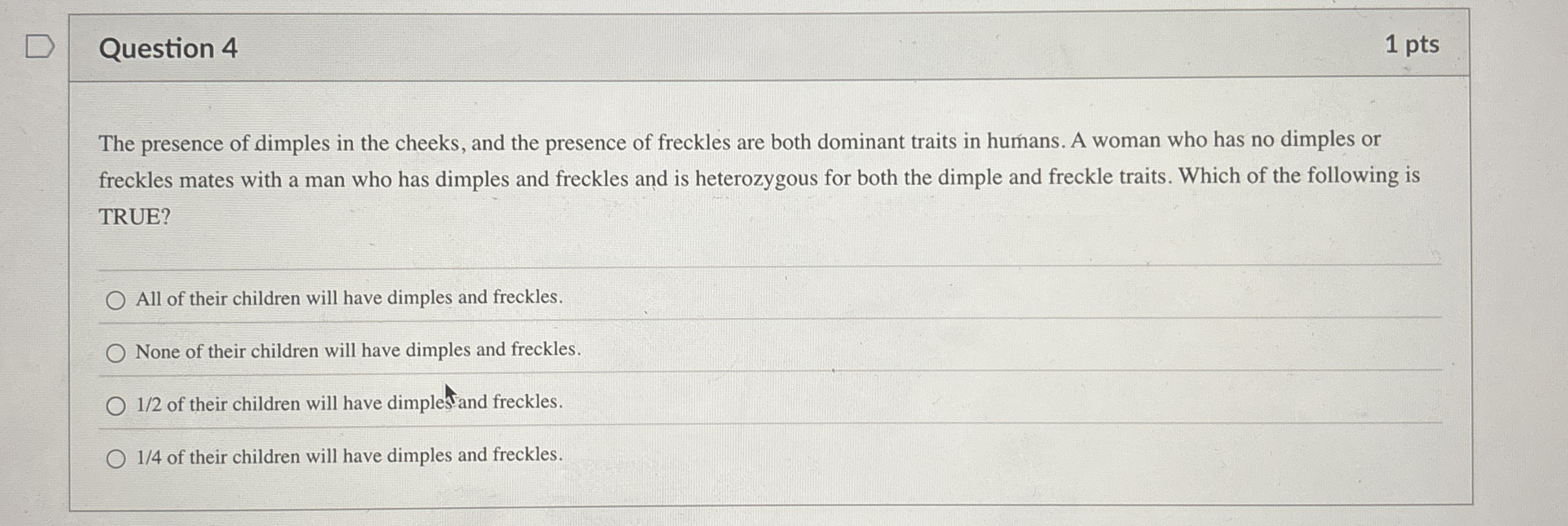 Solved Question 41 ﻿ptsThe presence of dimples in the | Chegg.com