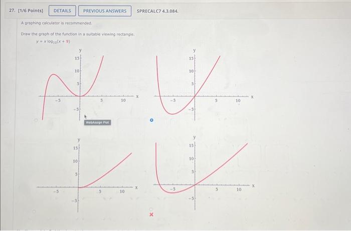 A graphing calculater is recommended. Draw the graph | Chegg.com