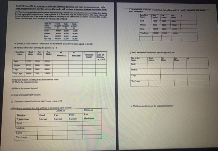 Solved PART II: Use QM for windows to solve the following | Chegg.com