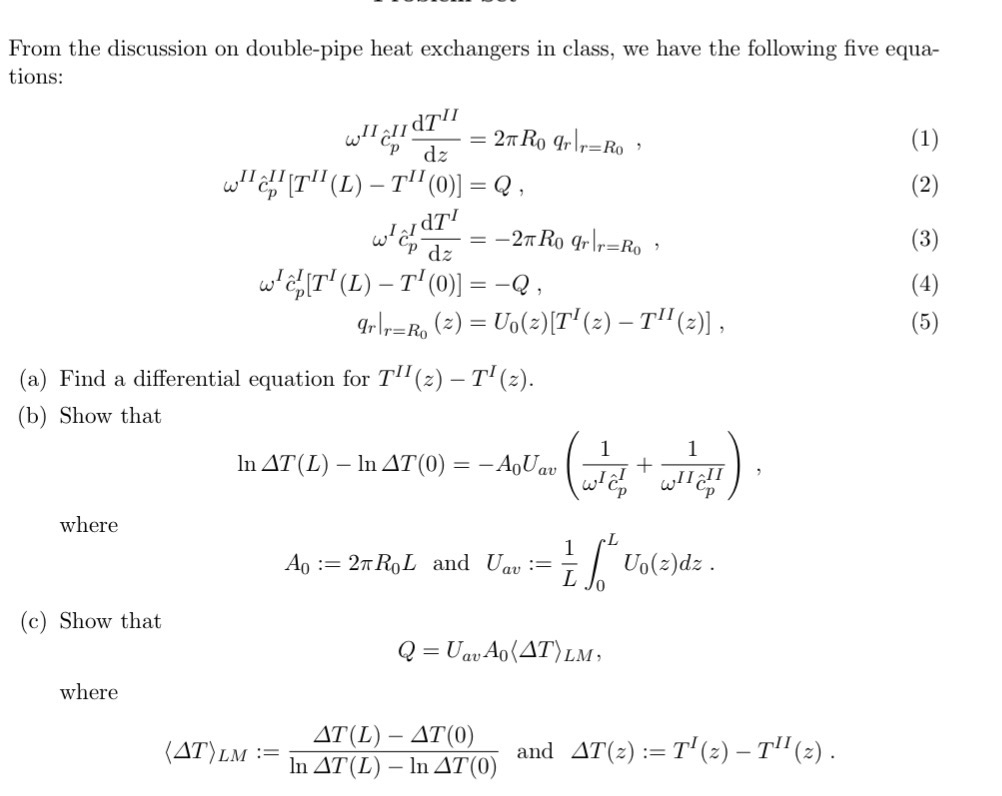 Solved From the discussion on double-pipe heat exchangers in | Chegg.com