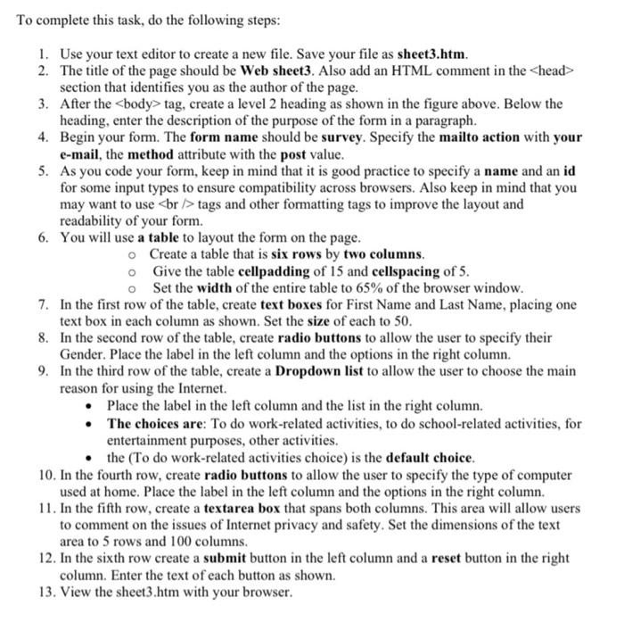 Solved o complete this task, do the following steps: 1. Use | Chegg.com