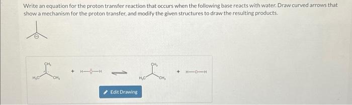 Solved Write an equation for the proton transfer reaction | Chegg.com